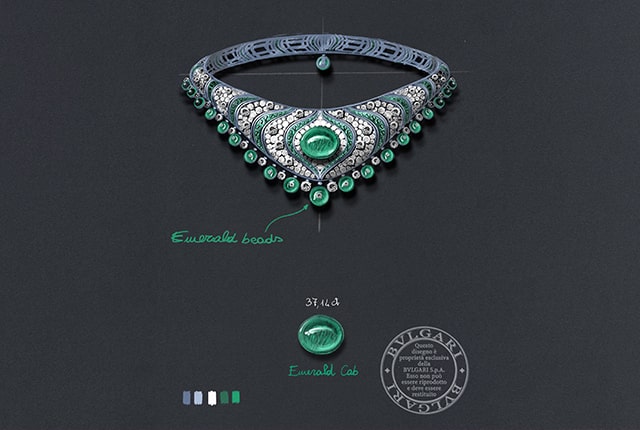 Mediterranea高级珠宝系列Emerald Lotus项链 | Bulgari宝格丽